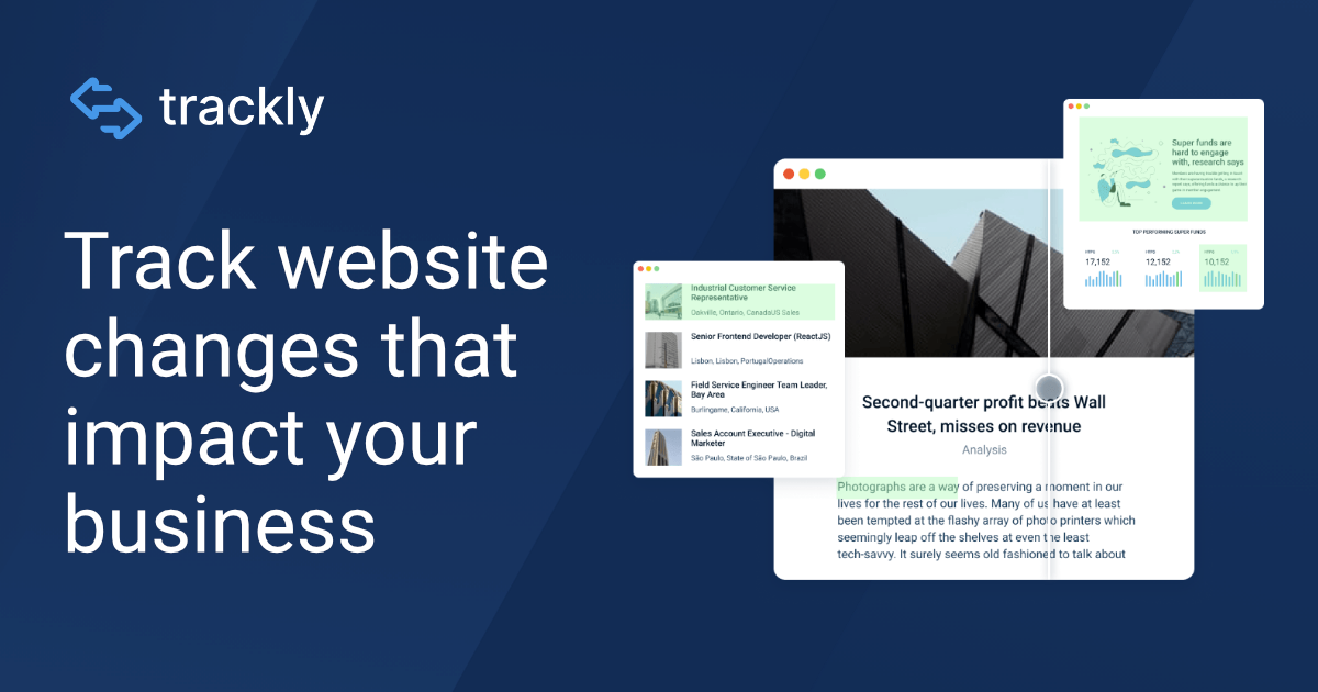 Trackly: Website change detection, monitoring and alerts for business
